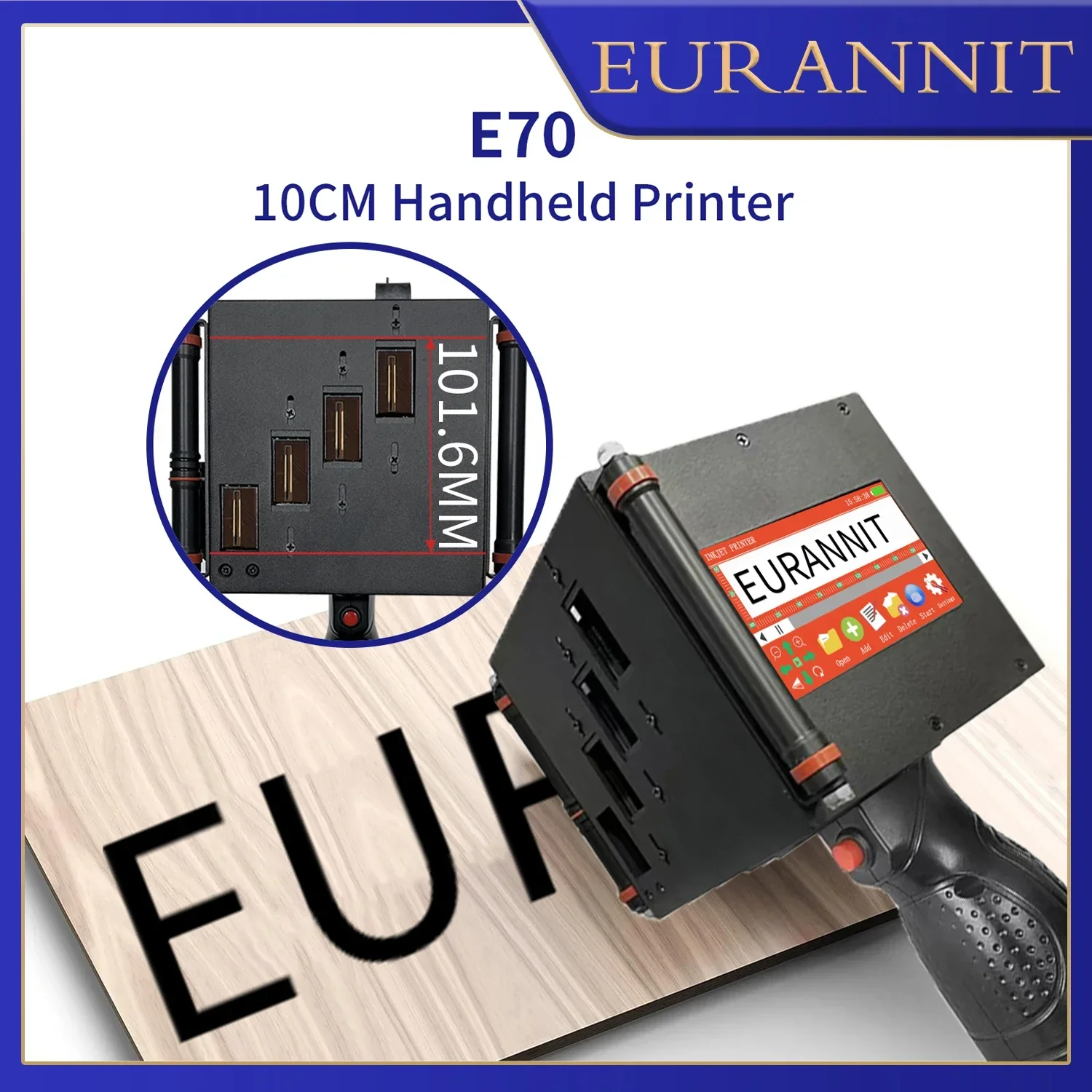 EURANNIT 730Plus 100mm Portable Printer Handheld Thermal Inkjet Printer ...