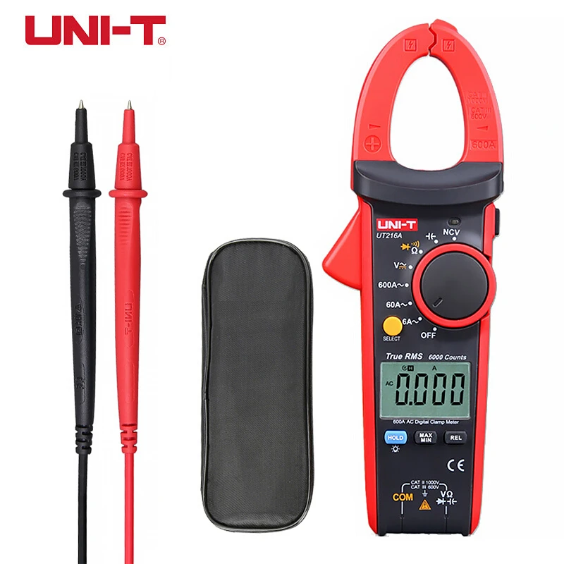 UNI T 트루 RMS 디지털 클램프 미터, UT216A, UT216B, UT216C, UT216D, 600A, MAX, MIN, 상대 모드, NCV 손전등, VFC 돌입 ...