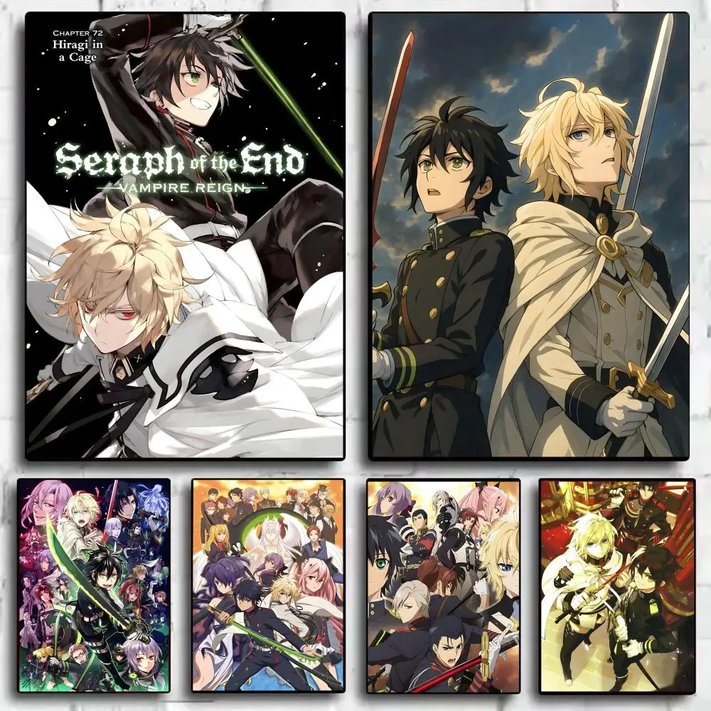 Anime S-seraph of The End Poster Trendy Wall Art Good Sticker Printed ...