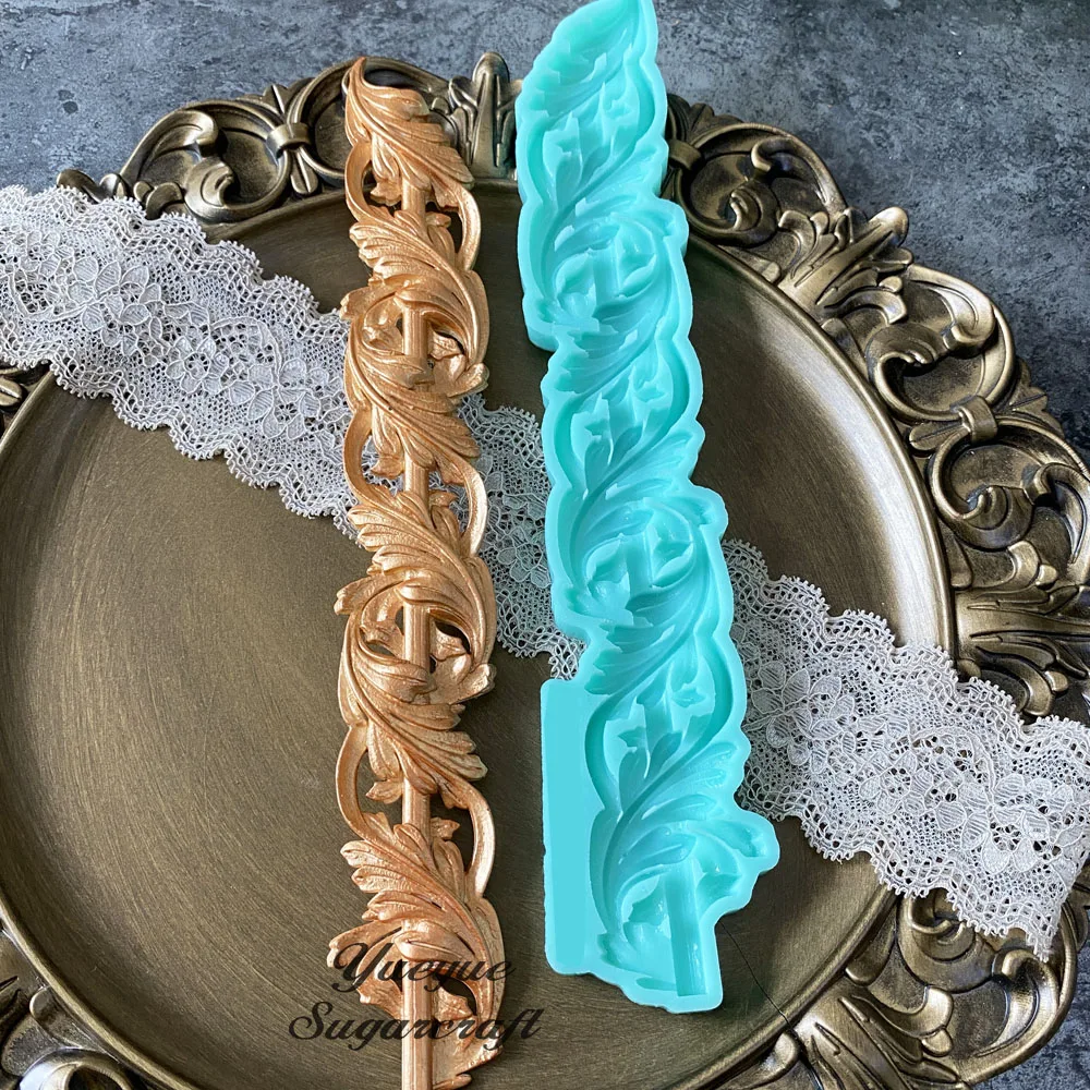 Border Relief Silicone Epoxy Resin Plaster Mould cake mold fondant ...