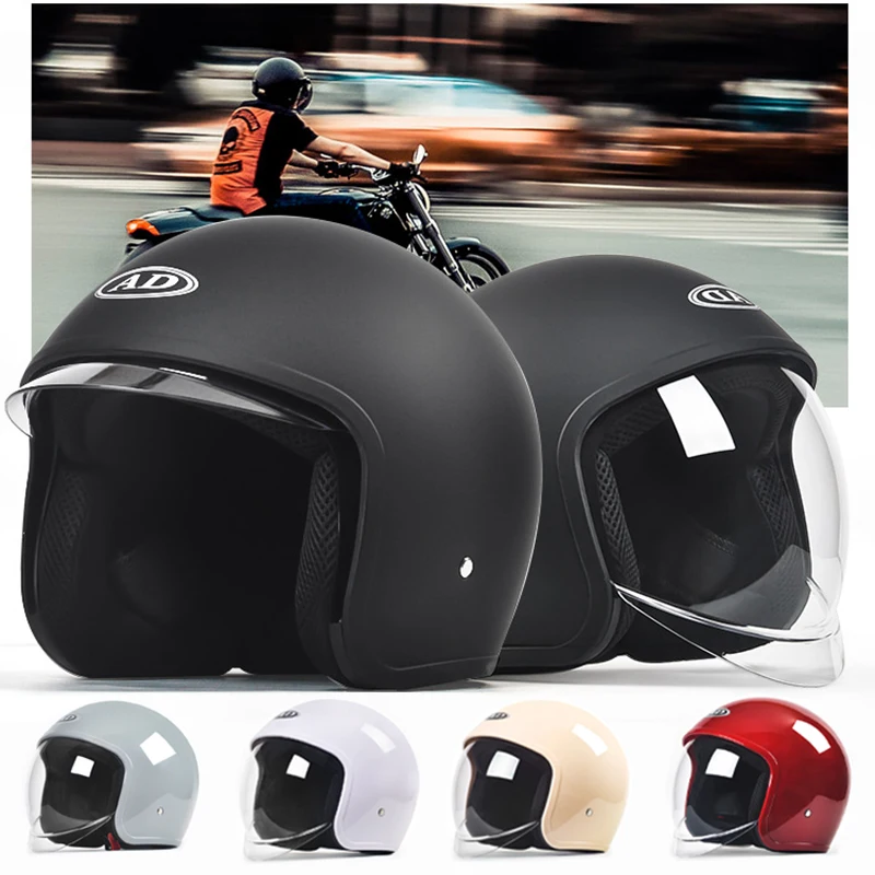 Retro-Motorcycle-Helmets-for-Men-and-Women-3-4-Four-Seasons-Electric ...