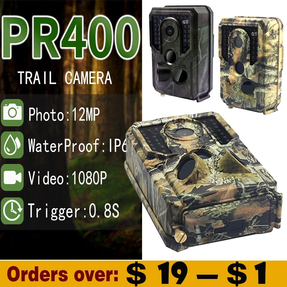 PR400 Infrared Hunting Camera 12MP 1080P Night Vision Wildlife Scouting ...