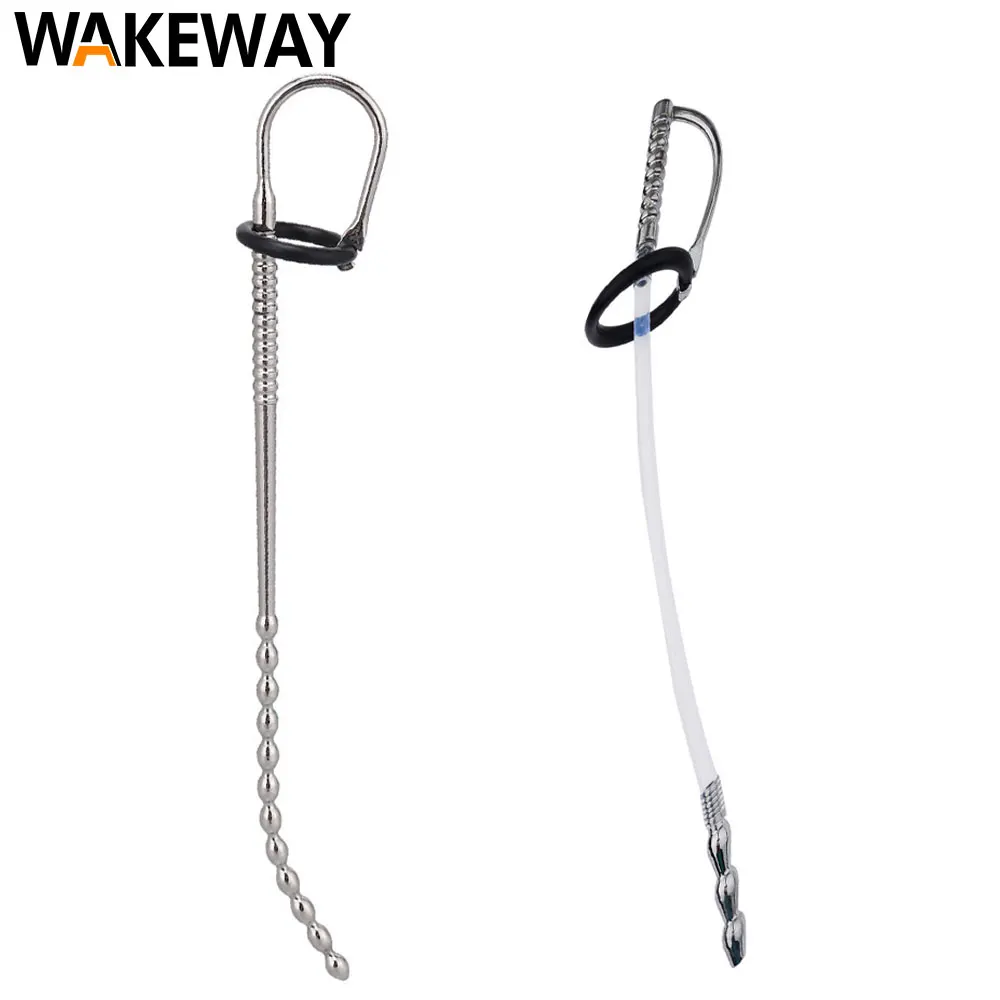 WAKEWAY Male Urethral Sound Penis Plug Probe Catheter Prince Wand Male Hands Free Masturbator ...