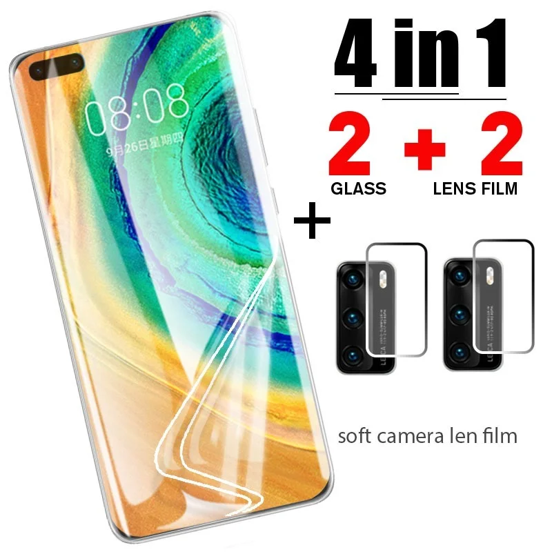 Película hidráulica 4 en 1 para Huawei P30 P40 P50 Lite Pro, Protector de pantalla curvado para ...
