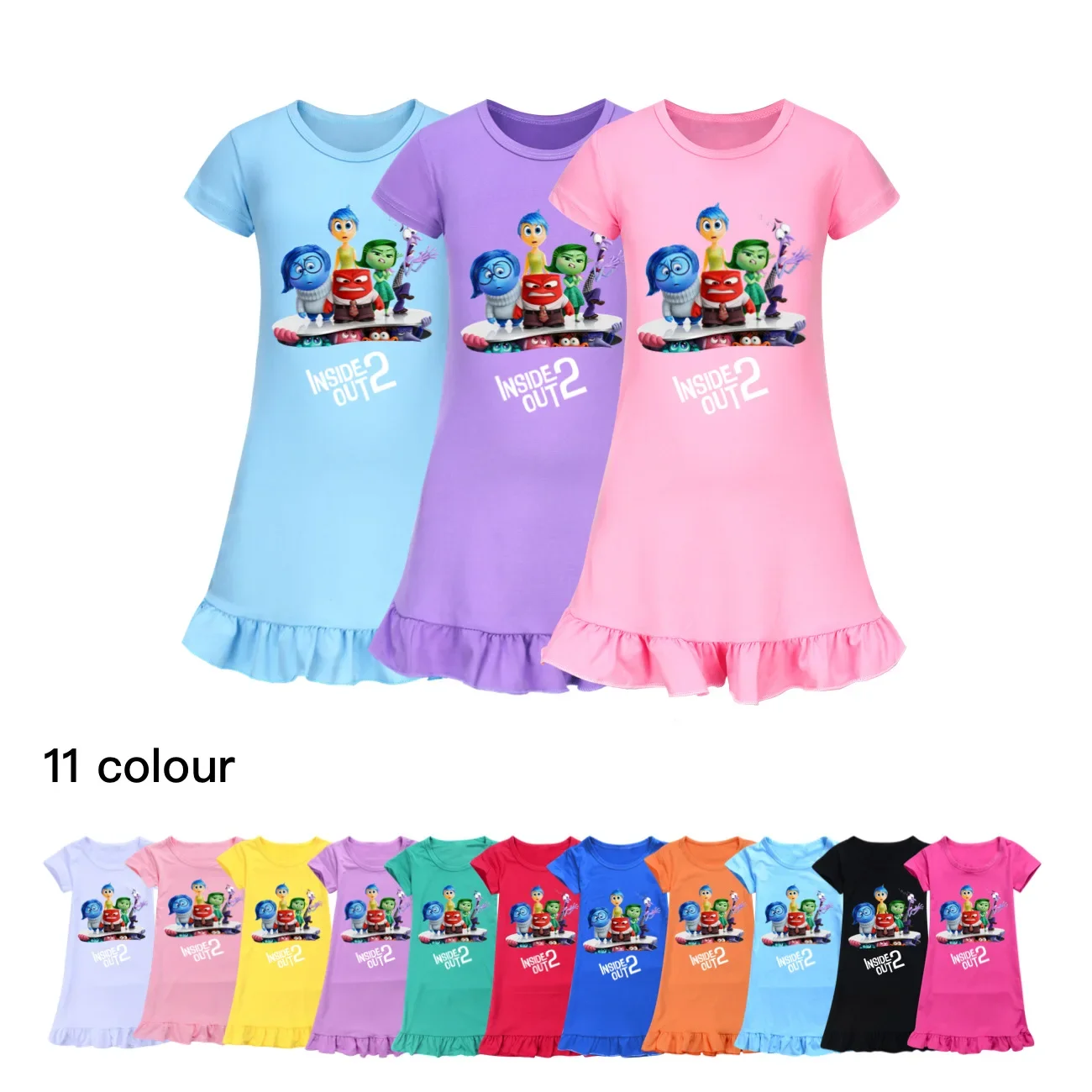 Inside-Out-2-Costume-2024-Summer-Dresses-Baby-Girls-JOY-SADNESS ...