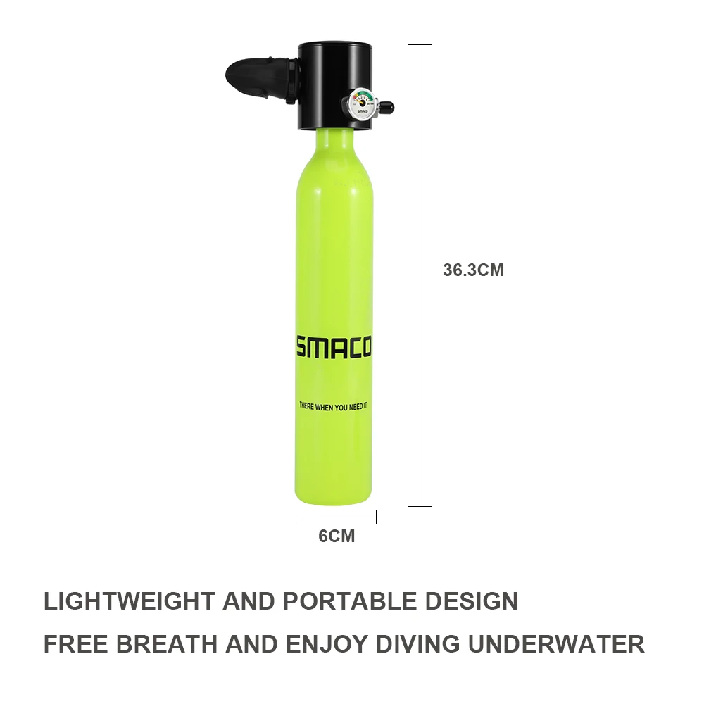 Mini Scuba Tank With Pump SMACO Mini Scuba Tank 1.9L For Shallow Water ...