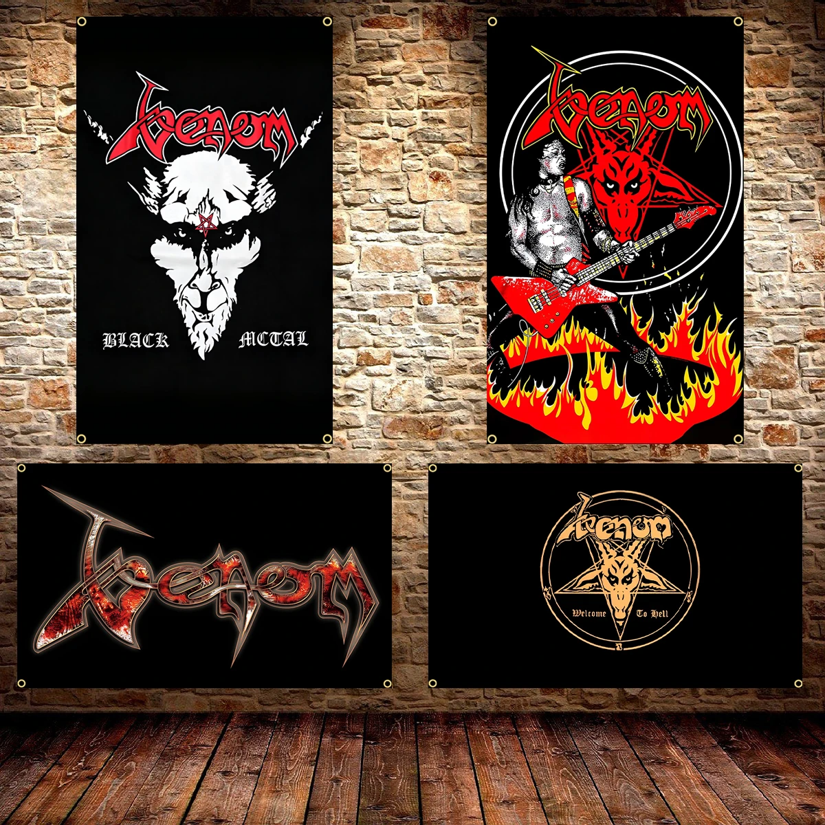 90X150CM-3X5Ft-Venoms-Black-Metal-Flag-Polyester-Printing-Rock-Banner ...