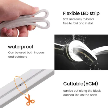 DC 12V 24V LED Neon Strip Light Neon Sign Waterproof Silicone Rope ...