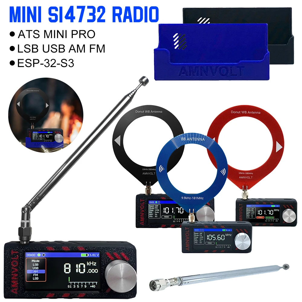 Novo mini rádio si4732 ats mini pro am rádio fm controle mestre ESP-32 ...