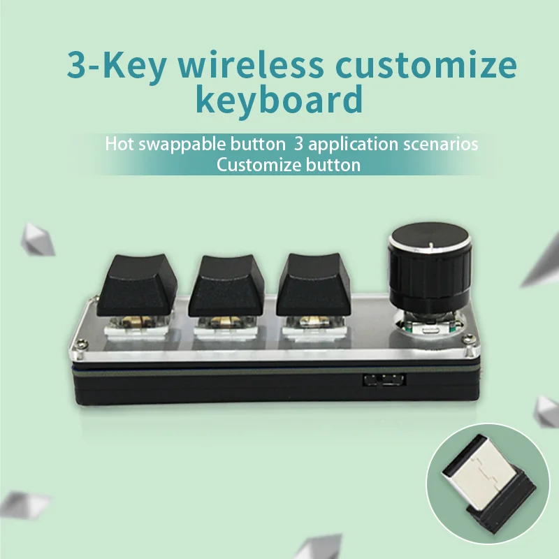 3-key-Wireless-custom-keyboard-2-4G-USB-two-modes-Hot-swappable-keys-3 ...