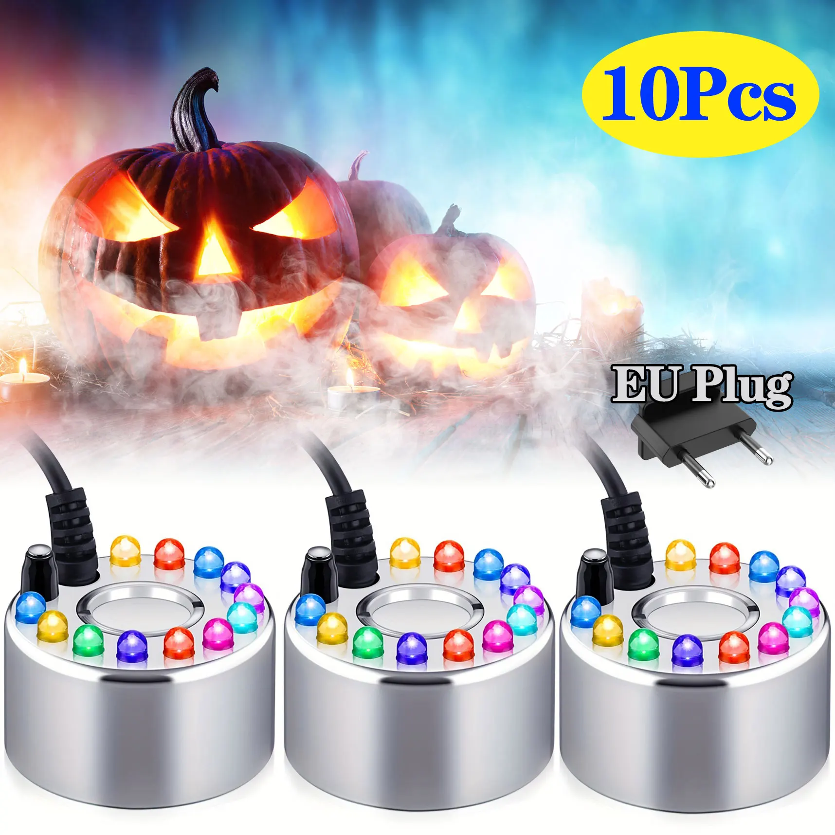 10PCS-Mini-LED-Pumpkin-Light-Fogger-Water-Fountain-Pond-Fog-Machine-For ...