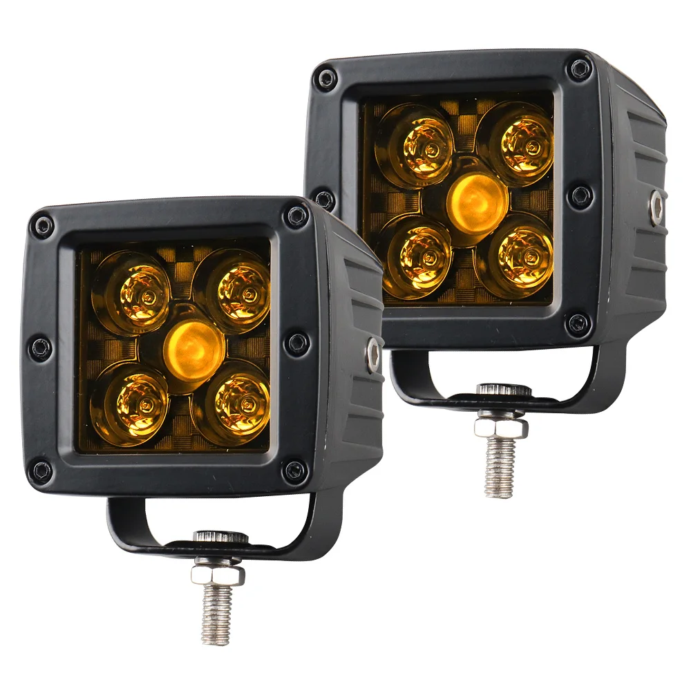 Amber Led Fog Light For Cars 3000k Driving Cubes Pods Lights 12v 24v ...