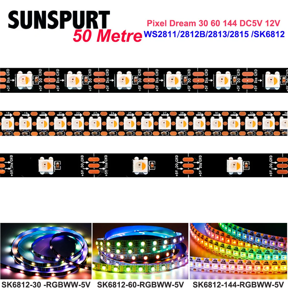WS2811-WS2812B-WS2813-WS2815-SK6812-30-60-144Leds-m-RGB-RGBW-LED-Strip ...