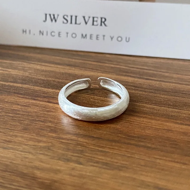 925-Sterling-Silver-Irregular-Bump-Narrow-Open-Rings-For-Women-Female ...