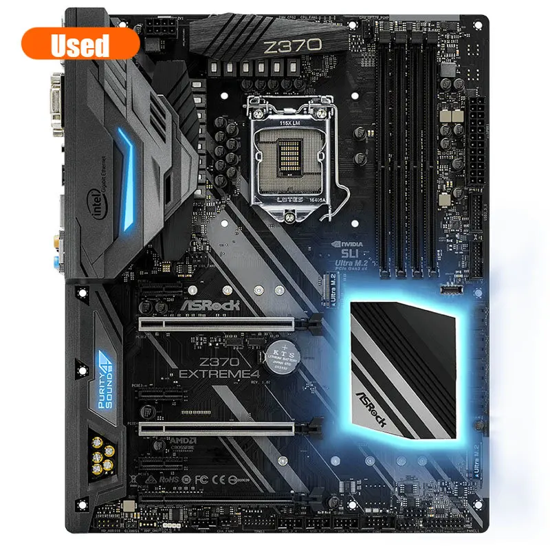 ASRock Z370 Extreme 4 Placa mãe Intel, LGA 1151, série 300, HDMI, SATA, 6 Gbps, USB 3.1, ATX ...