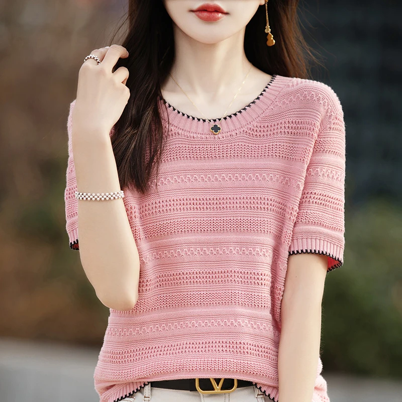 Spring-and-summer-short-sleeved-women-s-cashmere-sweater-short-sleeved ...