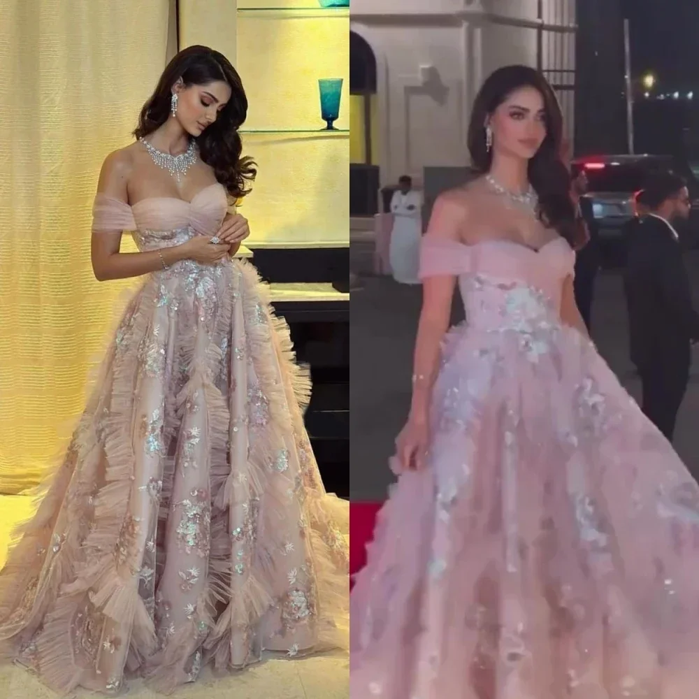 Customized Exquisite Off-the-shoulder Ball Gown Sweep/Brush Prom ...