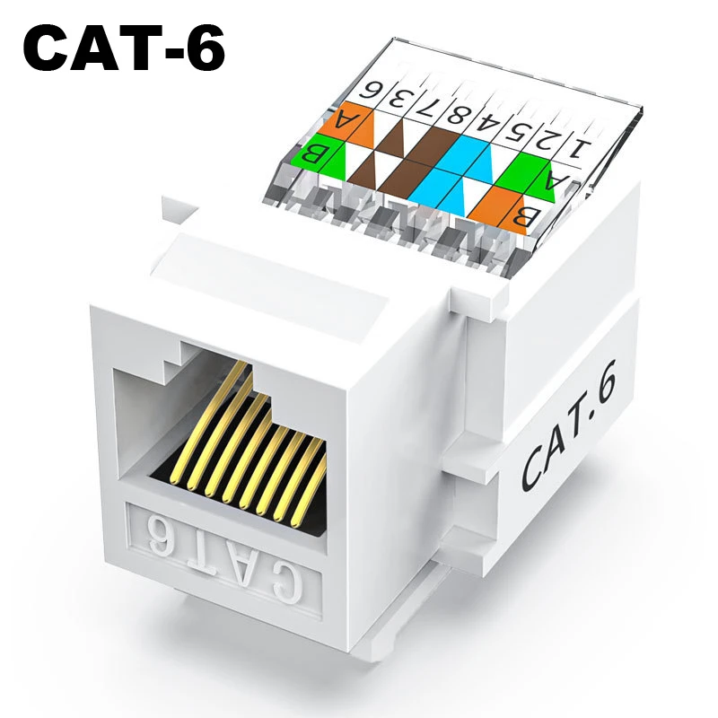 Cat6 Rj45 Tool-less Keystone Ethernet Module Female Jack Clip Utp Network Punch Down Connector ...