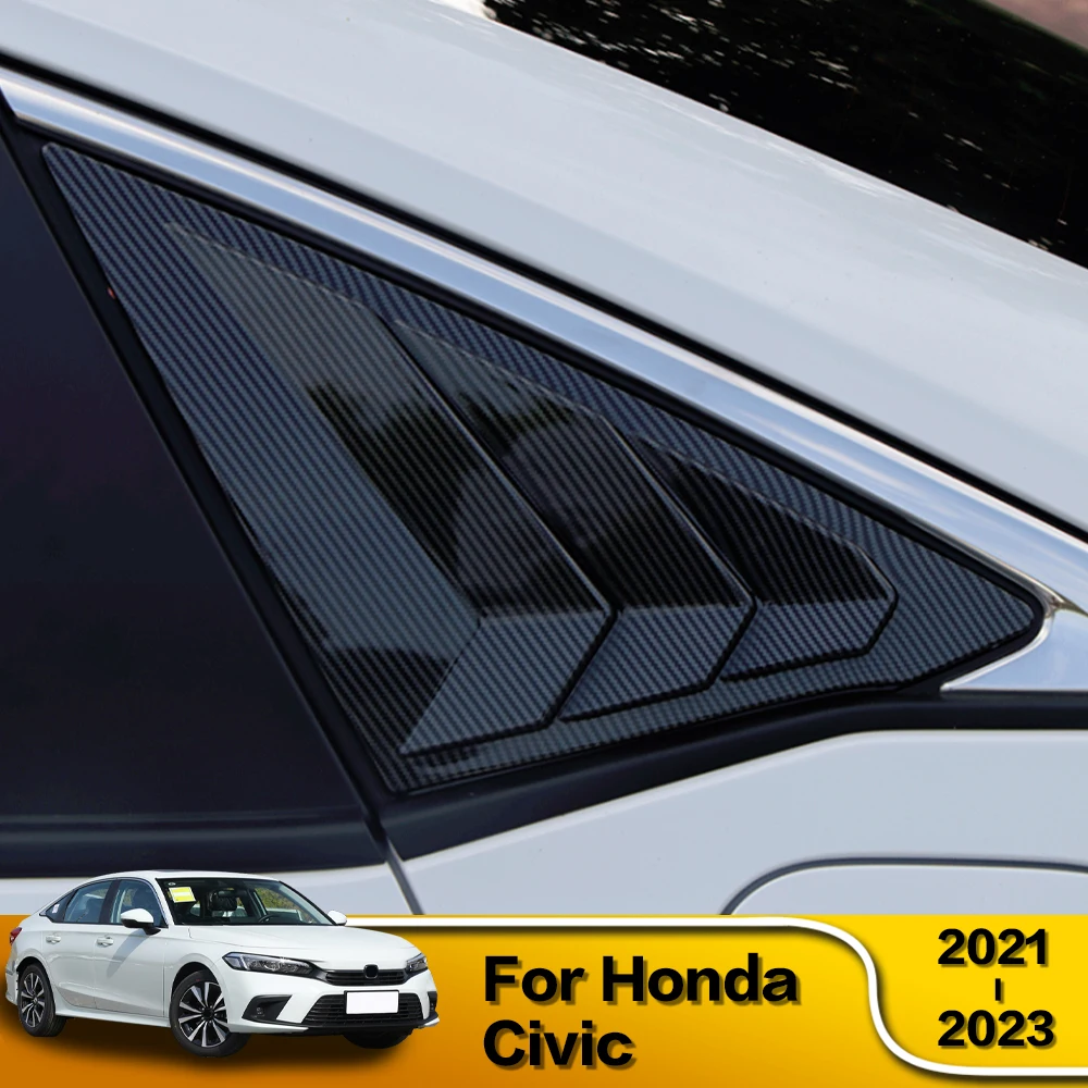 2X ABS Car Rear Side Window Louvers Cover Air Blinds Exterior Decoration Accessories For Honda ...