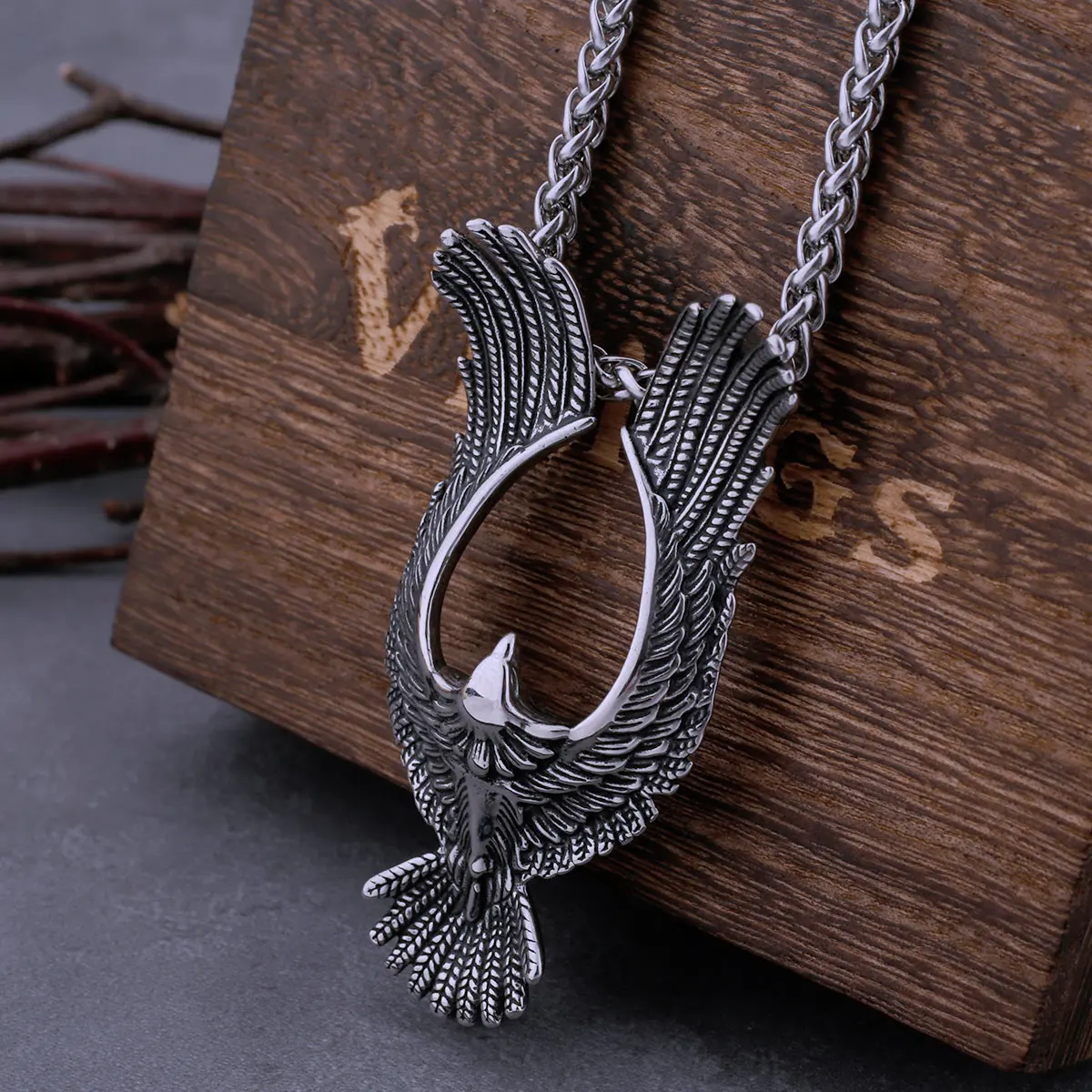 Vintage-Viking-Eagle-Stainless-Steel-Mens-Necklace-Never-Fade-Biker ...