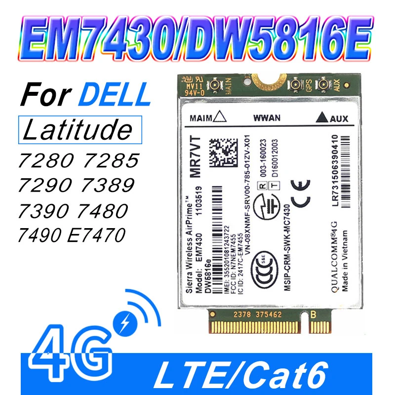 Em7430 Dw5816e Gobi6000 4g Lte Module Dw5816 For Dell Latitude 7280 ...