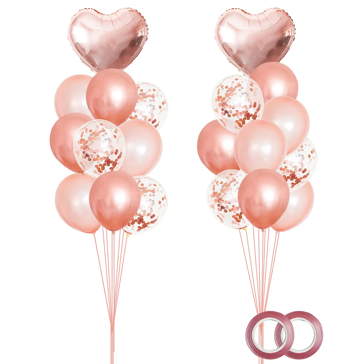 Globos mixtos de oro rosa de 21 piezas, Decoración de cumpleaños, boda ...