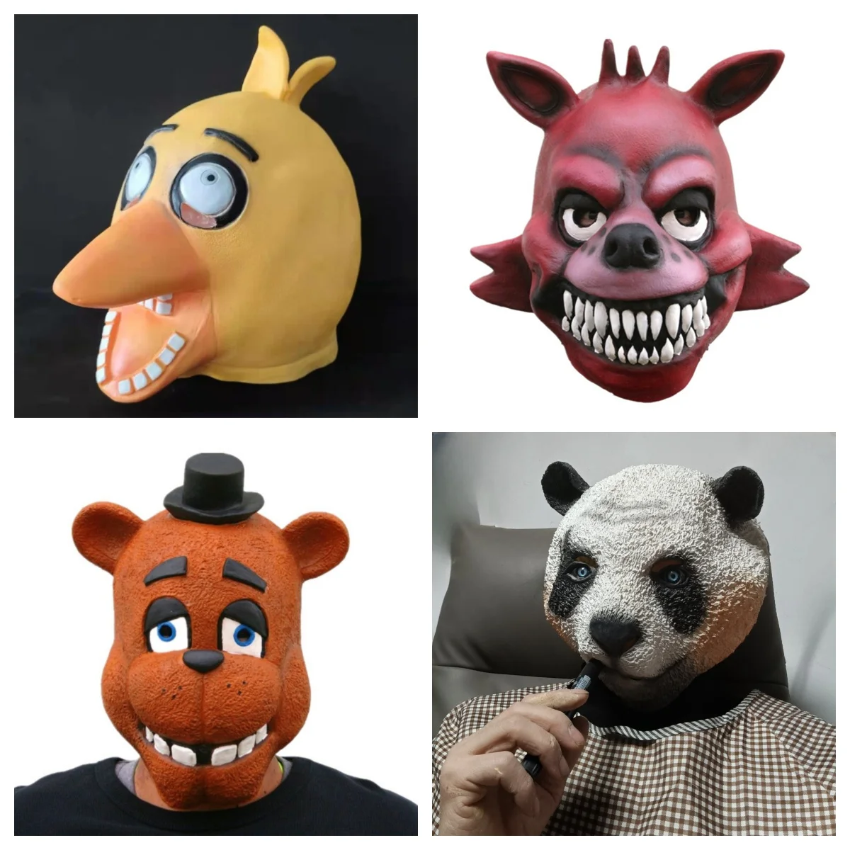 Cosplay-Funny-Fox-Bear-Duck-Mask-Horror-Panda-Latex-Full-Face-Masks-Zoo ...
