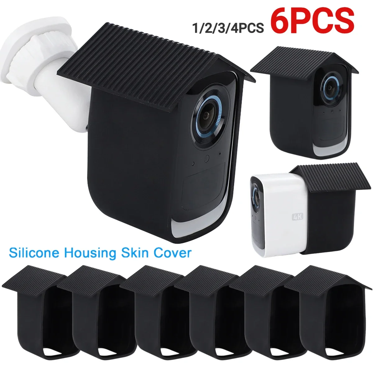 1-6PCS-Silicone-Protective-Covers-for-Eufy-Cam-3C-4K-Wireless-Security ...