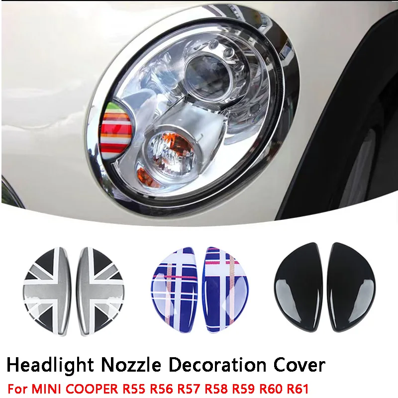 2PCS Headlight Nozzle Decoration Cover For Mini Cooper S One Clubman ...