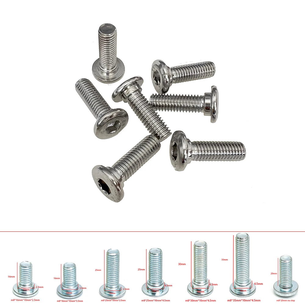 Boulons universels en acier au carbone M8 x 1.25mm x 16/25/30/35mm pour disque de frein de moto ...