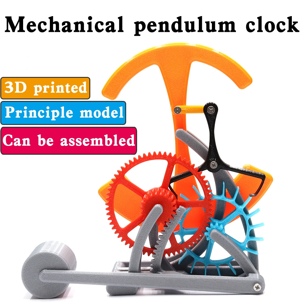 Simple-mechanical-pendulum-clock-structure-principle-model-3D-printing ...