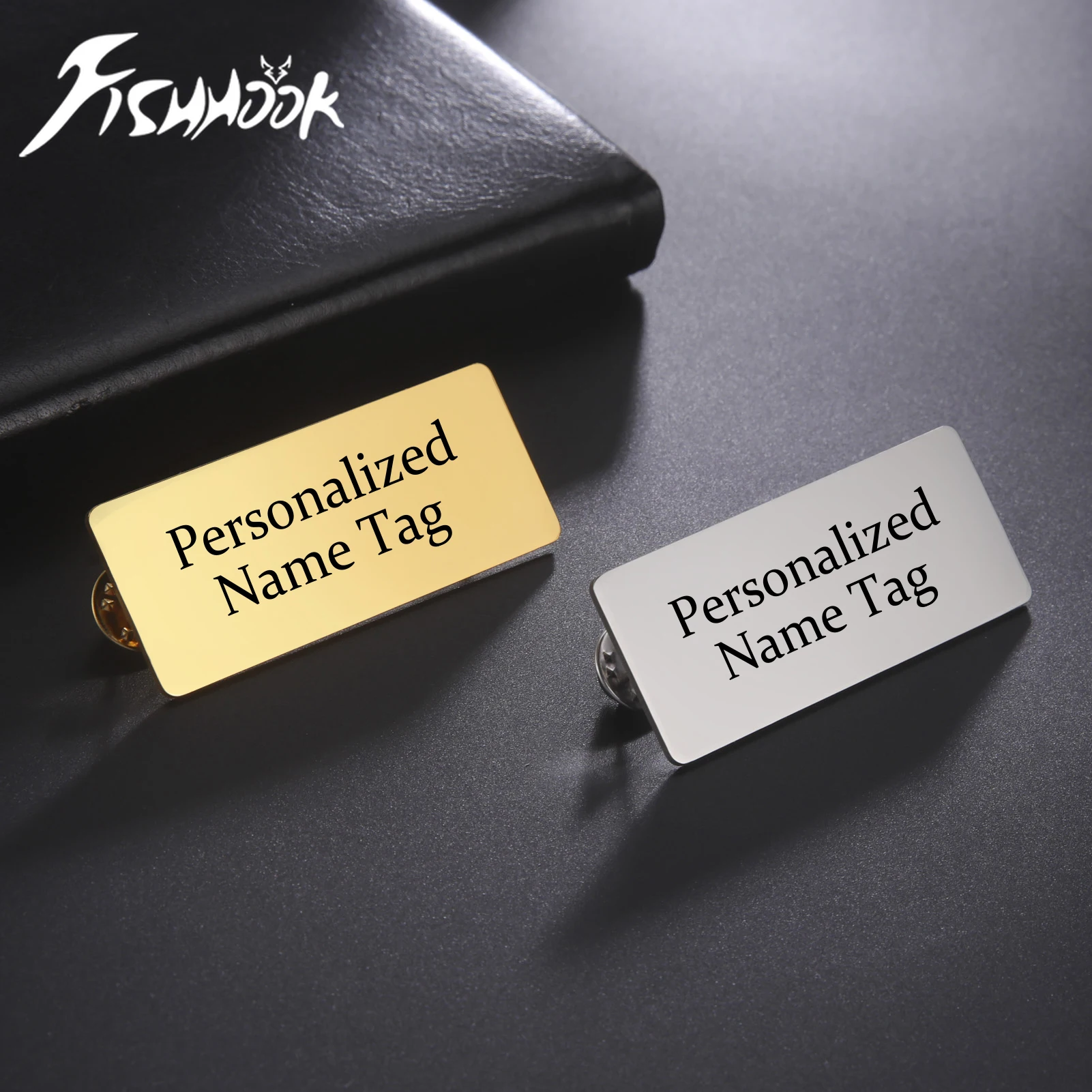 Broches-Personalized-Brooch-Name-Tag-Business-ID-Custom-Engrave-Company ...