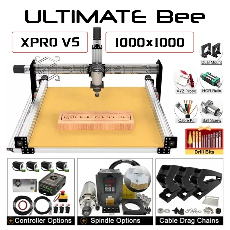 20-OFF-BulkMan3D-Silver-1000x1000-ULTIMATE-Bee-CNC-Machine-Full-Kit-with-xPROV5-GRBL-Control ...