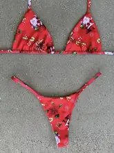 Sexy Bikini 2022 Christmas Print Swimsuit Swimwear String Bikini Set ...