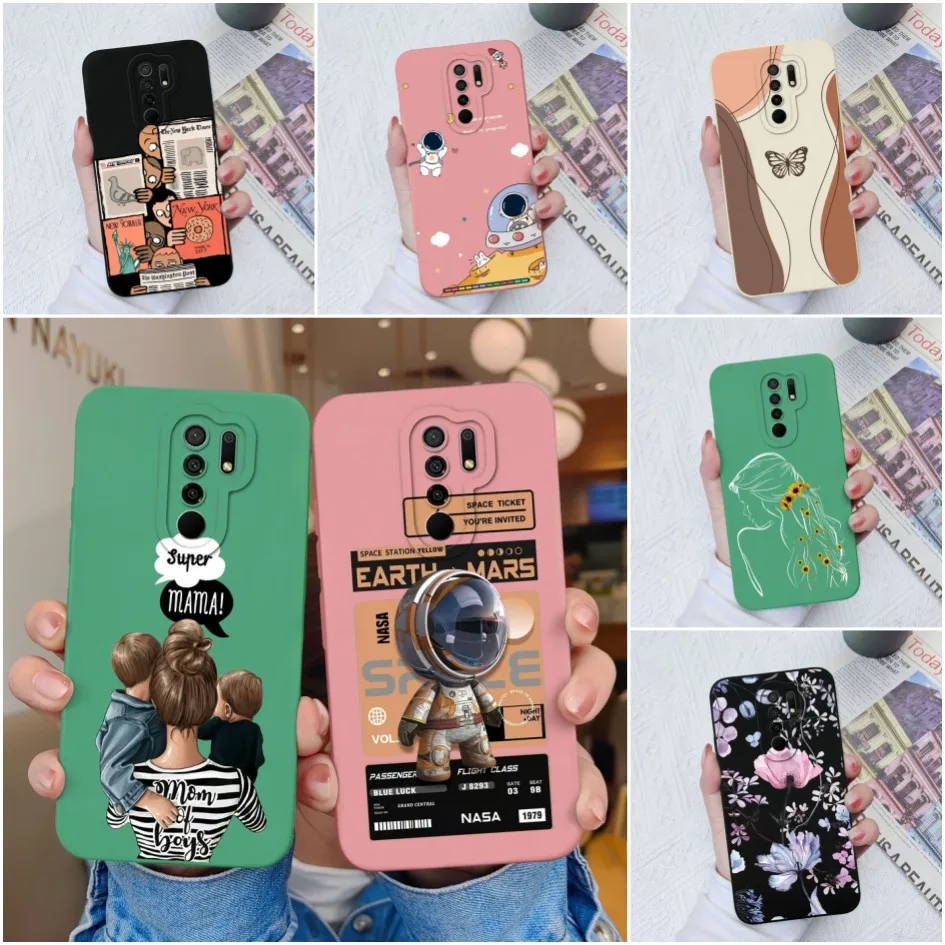 Phone Case For Xiaomi Redmi 9 9A 9C NFC 9 A Liquid Silicone Shockproof ...
