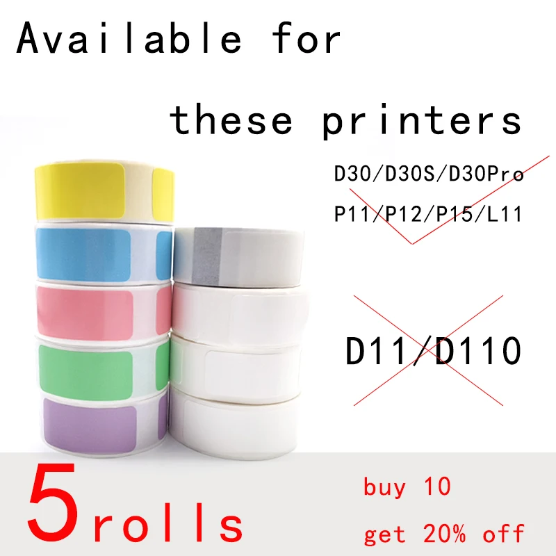 5PK-D30-Label-Tape-P11-Adhesive-Lable-Paper-Suit-for-Pristar-P15 ...