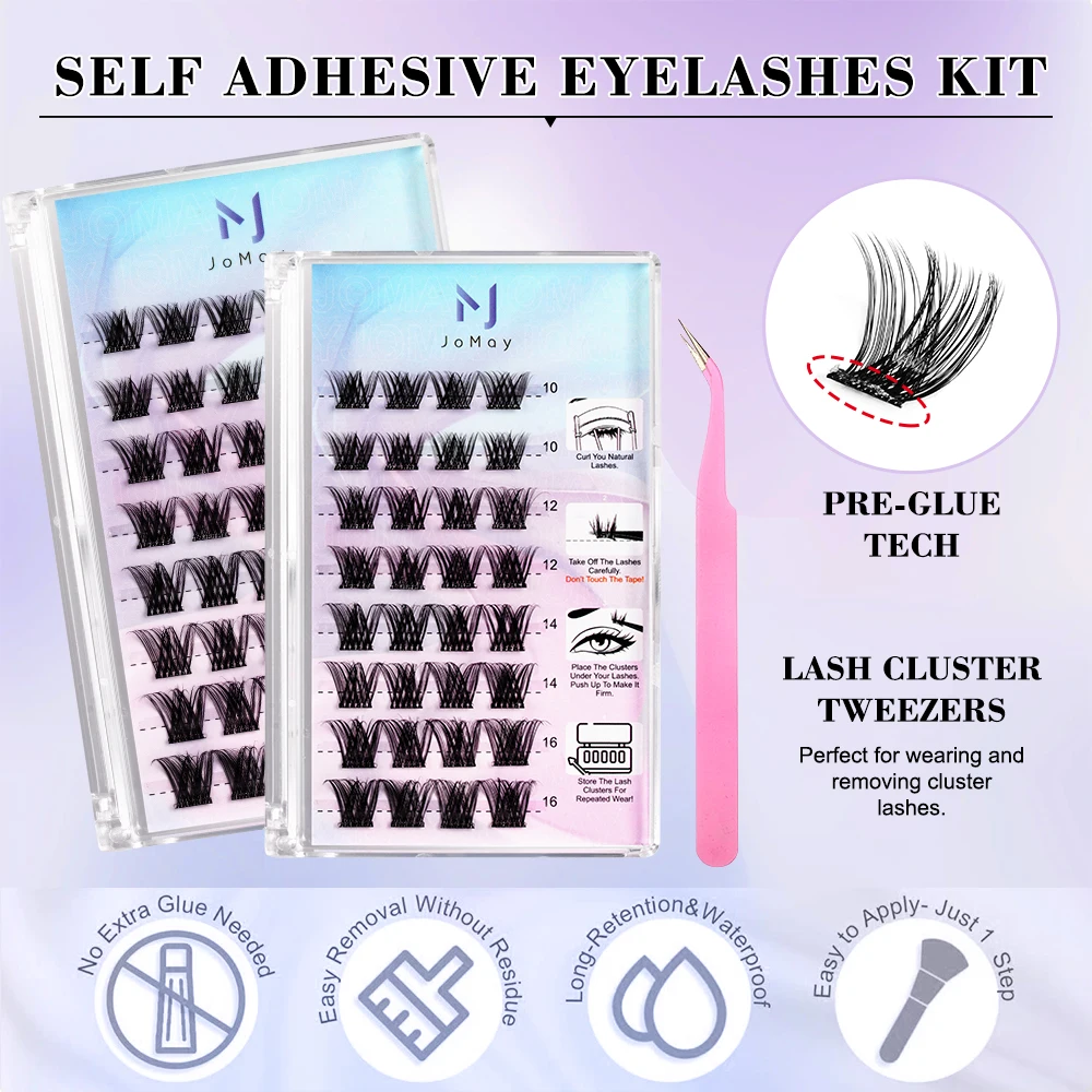 JOMAY-Self-Adhesive-Eyelashes-Clusters-Press-on-Lashes-No-Glue-Needed ...