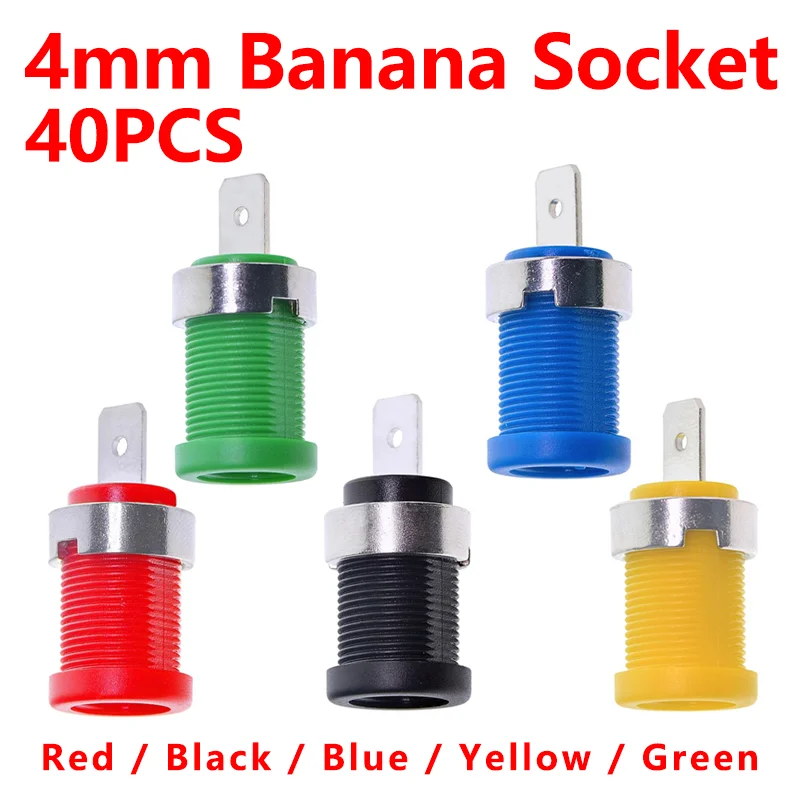40Pcs-Set-4mm-Banana-Jack-Socket-32A-Insulation-Panel-Socket-Terminal ...