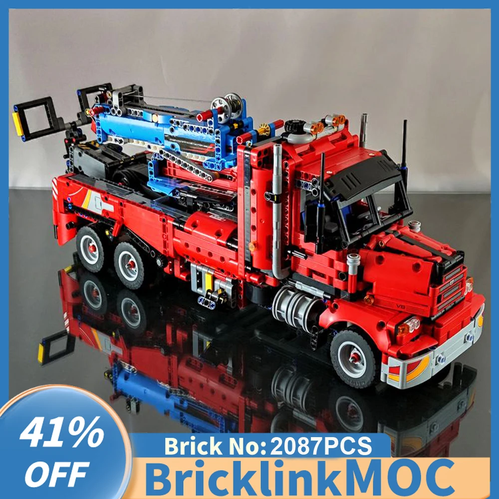 2087PCS-MOC-city-Engineering-Series-Rotator-Tow-Truck-model-creative ...