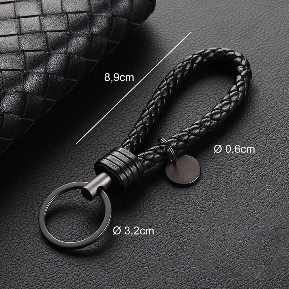 1pcs Vintage Retro Leather Rope Weave Braided Strap Keychain Keyring ...