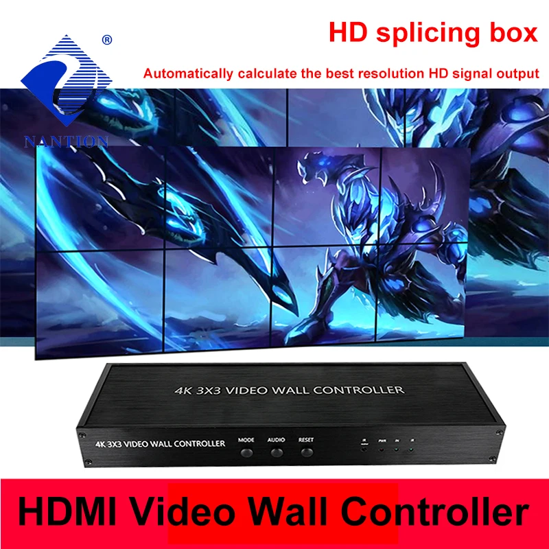 4K 3x3 HDMI Video Wall Controller Player Processor For Screen Splicing ...