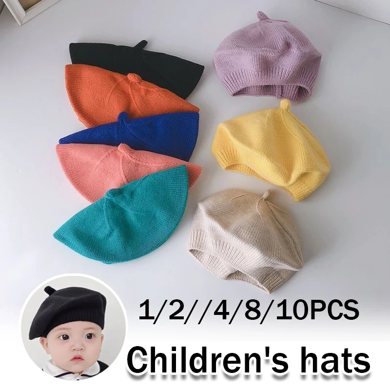 Solid Color Elegant Beret For Baby Kids Girls French Artist Style Warm ...