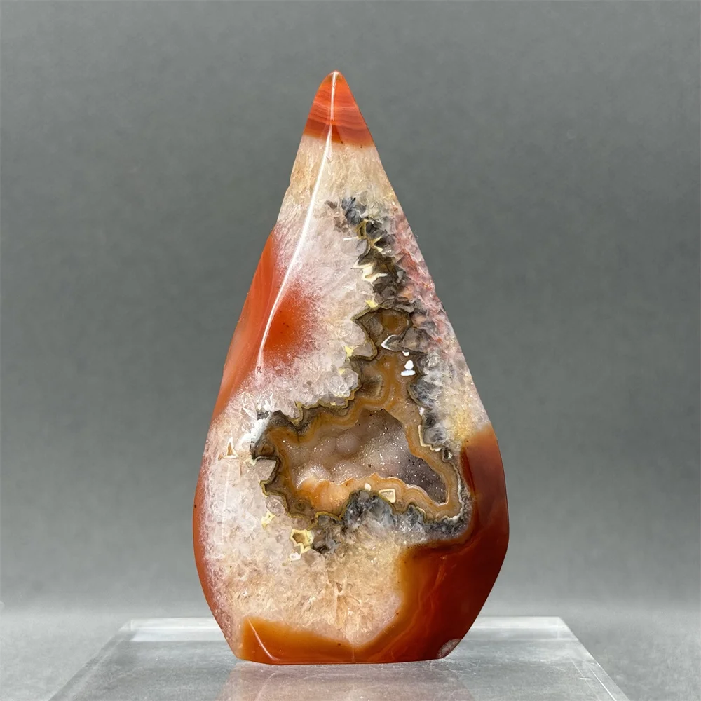 Natural-Gem-Red-Agate-Geode-Free-Form-Torch-Ornaments-Spiritual-Healing ...