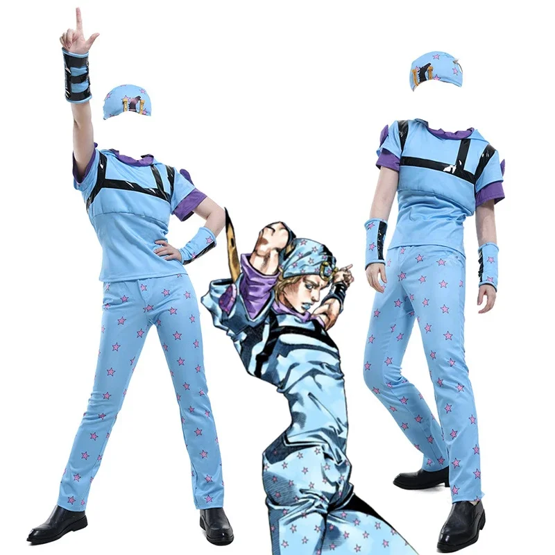 Anime-JoJo-s-Bizarre-Adventure-Johnny-Joestar-Cosplay-Costume-Men ...