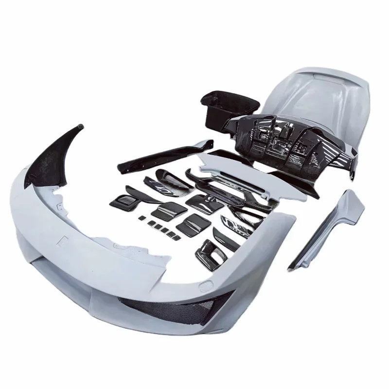 3K-Semi-Carbon-Fiber-Pista-Style-Front-And-Rear-Bumpers-Side-Skirts ...