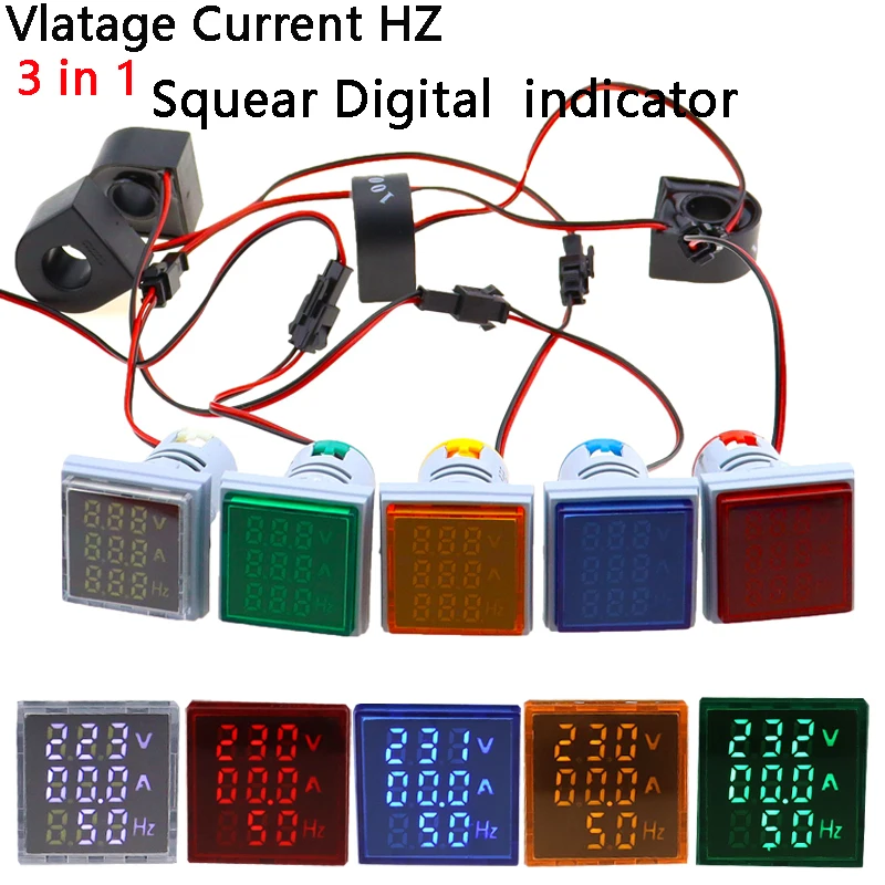 3-in-1-AC-60-500V-Digital-Voltmeter-Ammeter-Hz-Hertz-Frequency-Meter ...