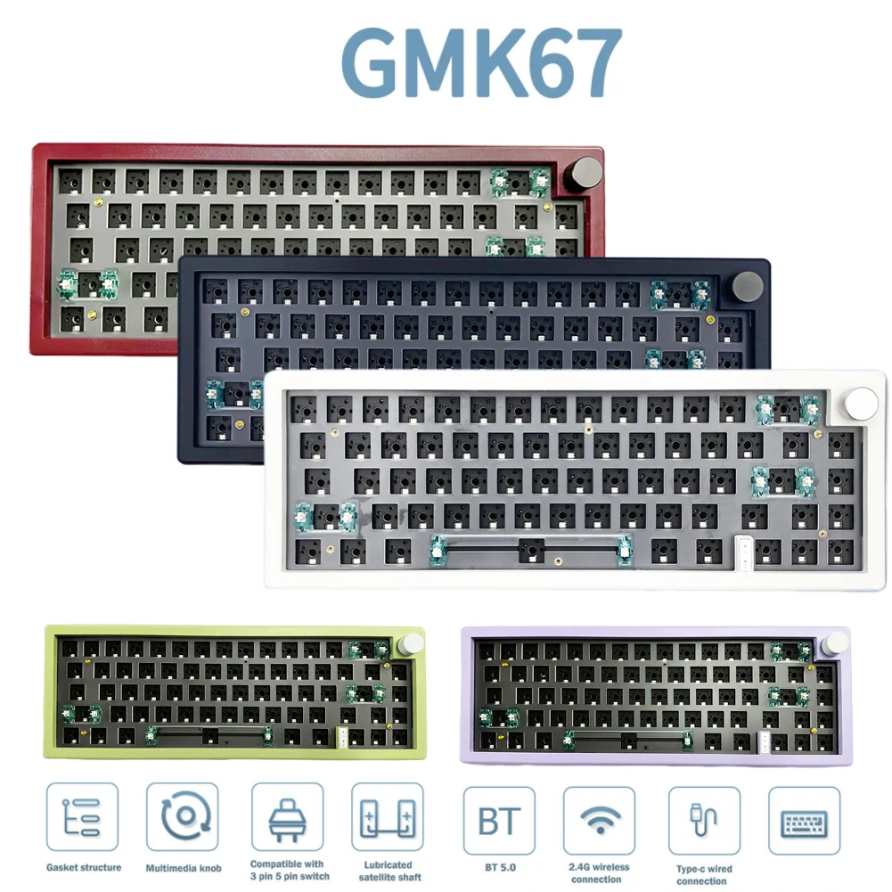 GMK67 mekanik klavye kablosuz RGB sıcak değiştirilebilir ...