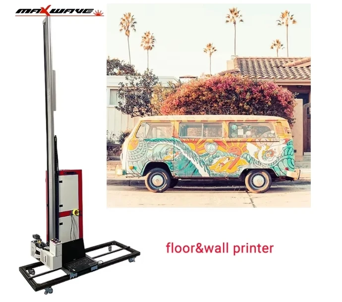 3D wall floor printer UV inkjet printing machine Mural tool CMYK color ...