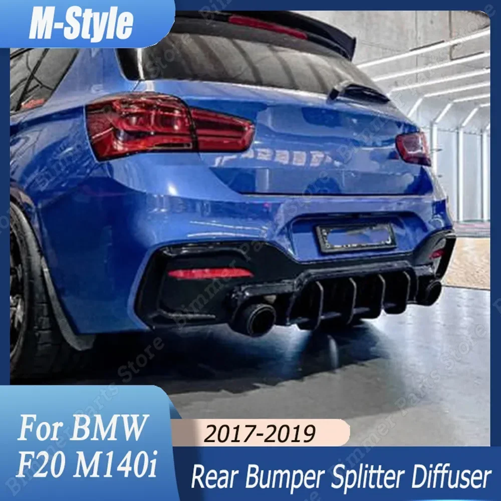 4-Fins-Max-Style-Rear-Diffuser-For-BMW-1-Series-F20-M140i-Rear-Bumper ...