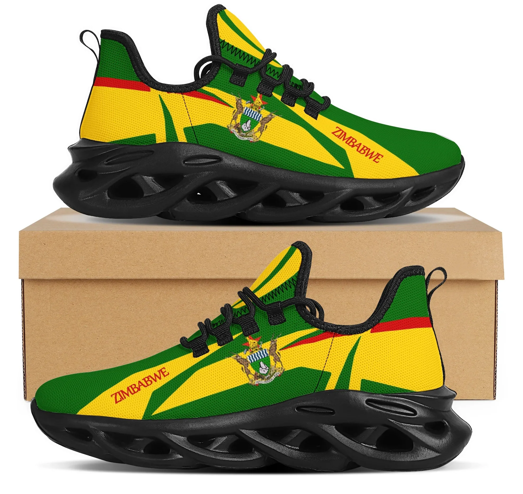 Zimbabwe-Flag-Design-Ladies-Platform-Sneakers-Lightweight-Mesh-Swing ...